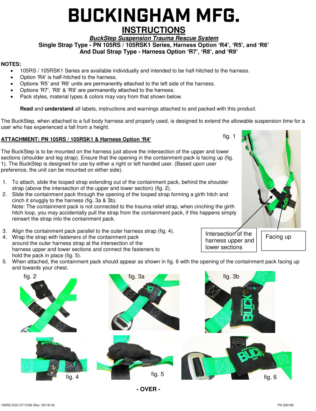 105RS BuckStep Instructions & Warnings – 230195 | Buckingham ...