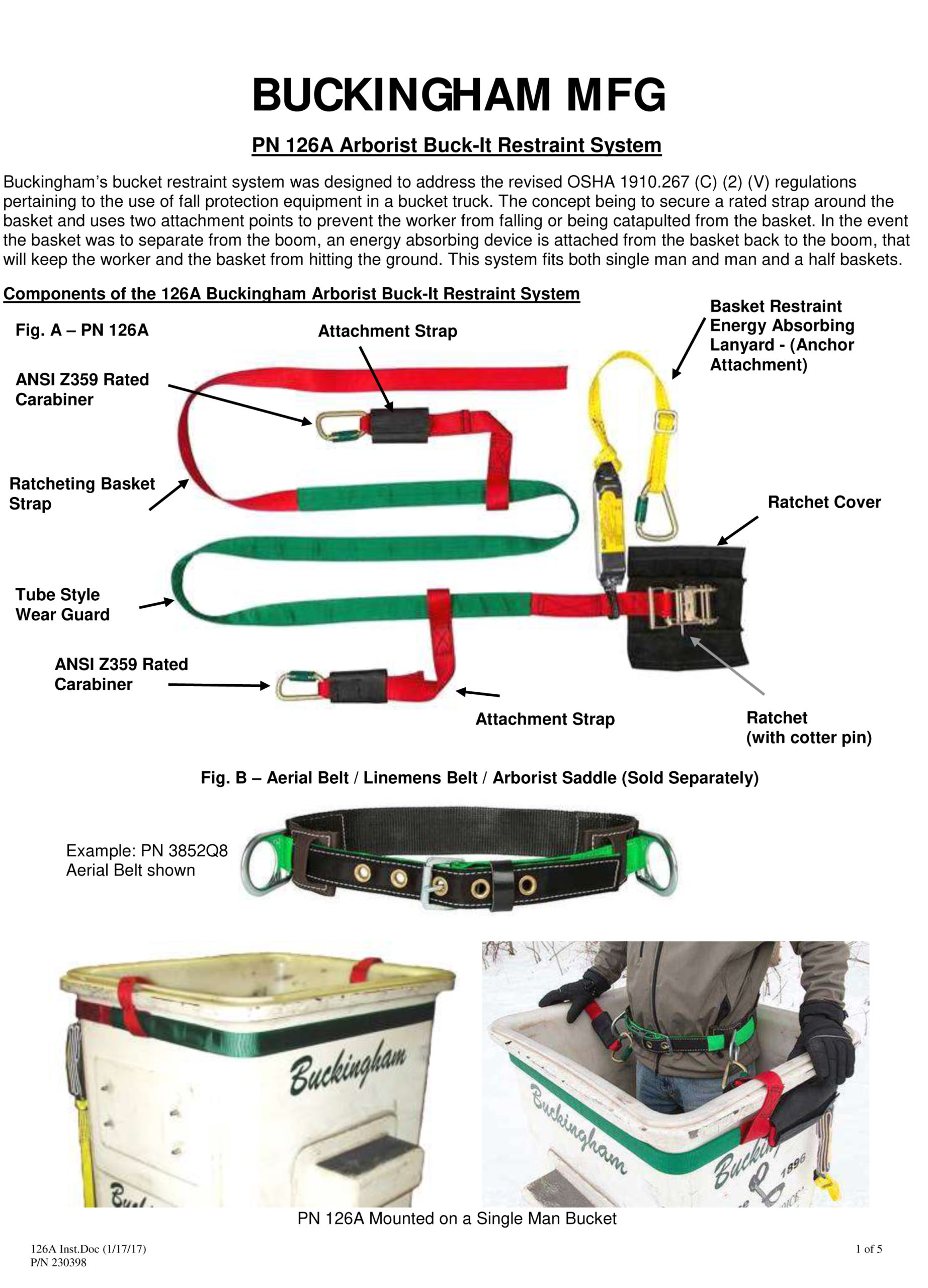 PN 126A Arborist Buck-It Restraint System – 230398 | Buckingham ...