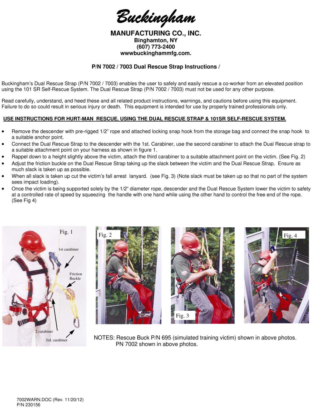 Dual Rescue Strap Instructions – 230156 | Buckingham – Instructions ...