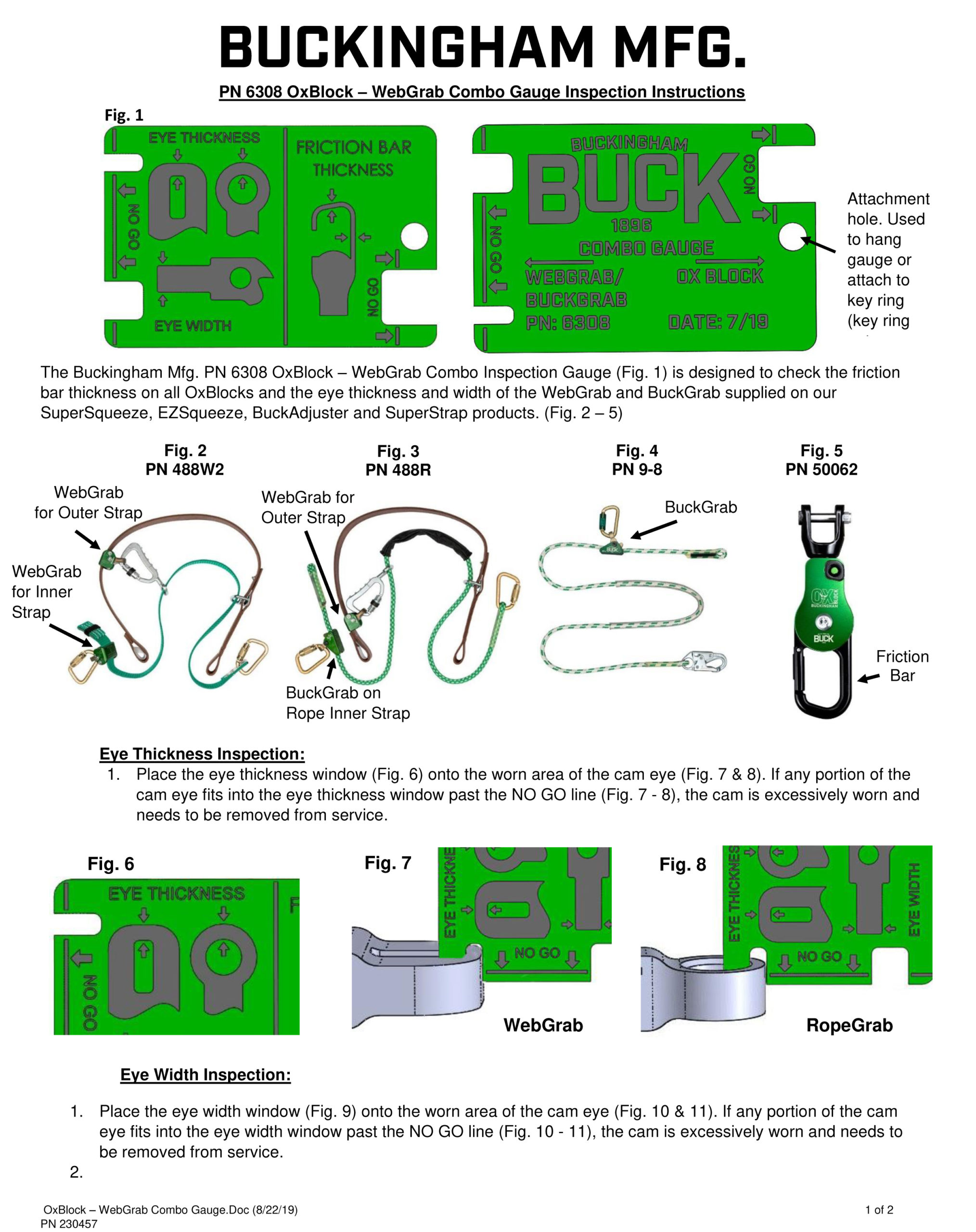 PN 6308 Ox Block Webgrab Combo Gauge Inspection Instructions – 230457 ...