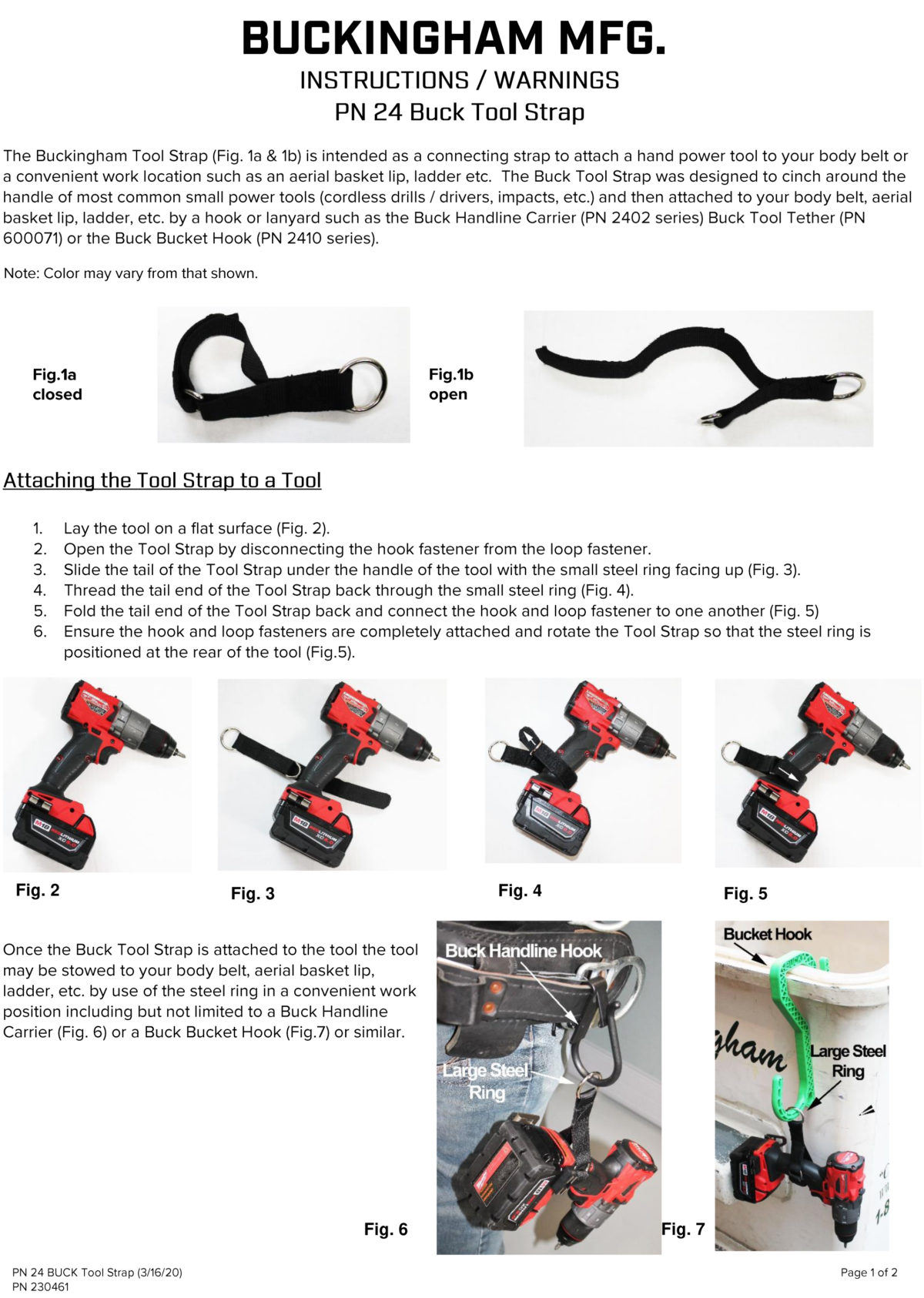 Buck Tool Strap – PN 24 Instructions – 230461 | Buckingham ...
