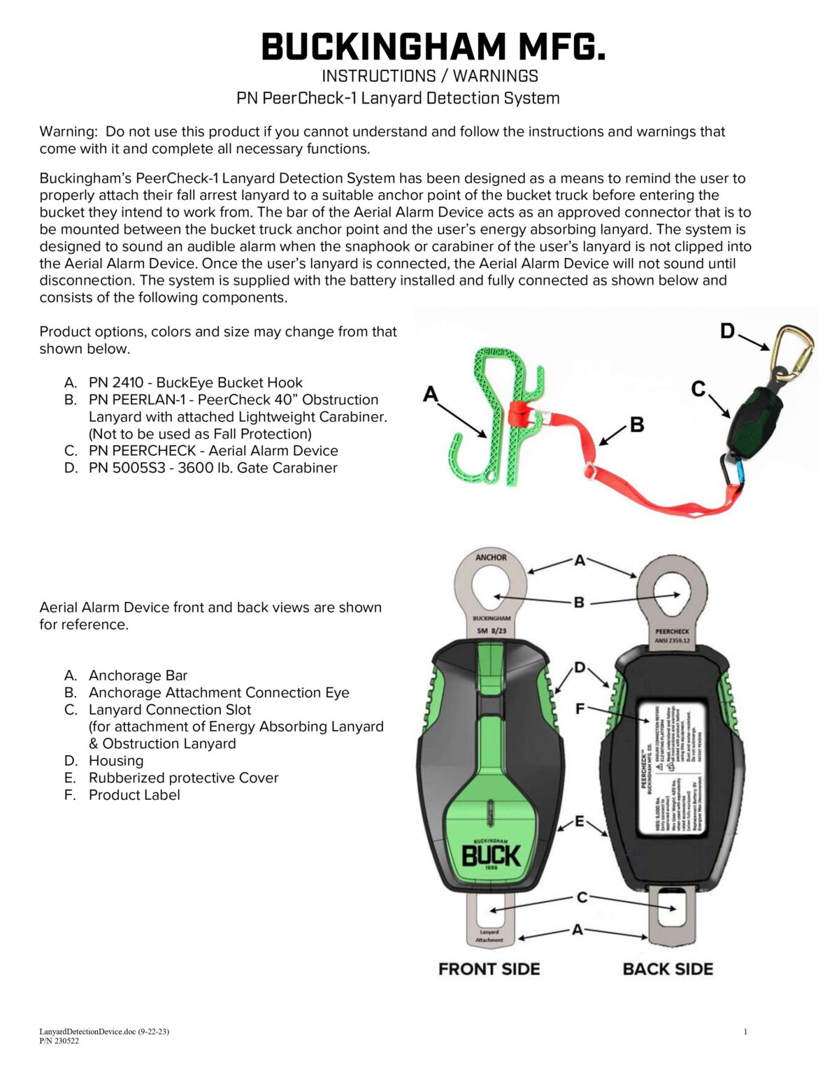 Lanyard Detection System – PeerCheck-1 | Buckingham – Instructions ...