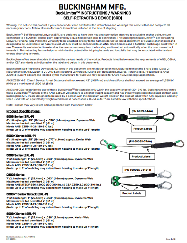BuckLimiter Instructions & Warnings – 230534 | Buckingham ...